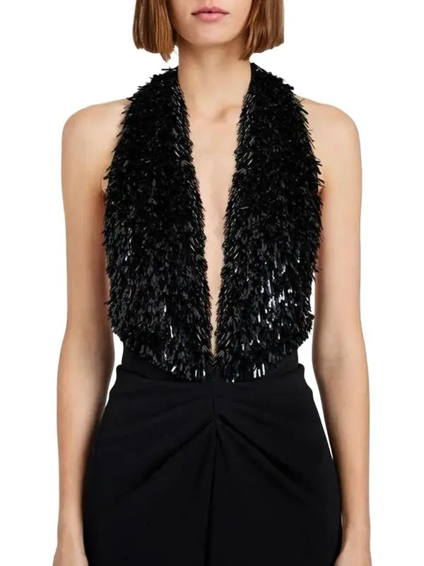 Proenza Schouler Moira Embroidered Crepe Dress - Black