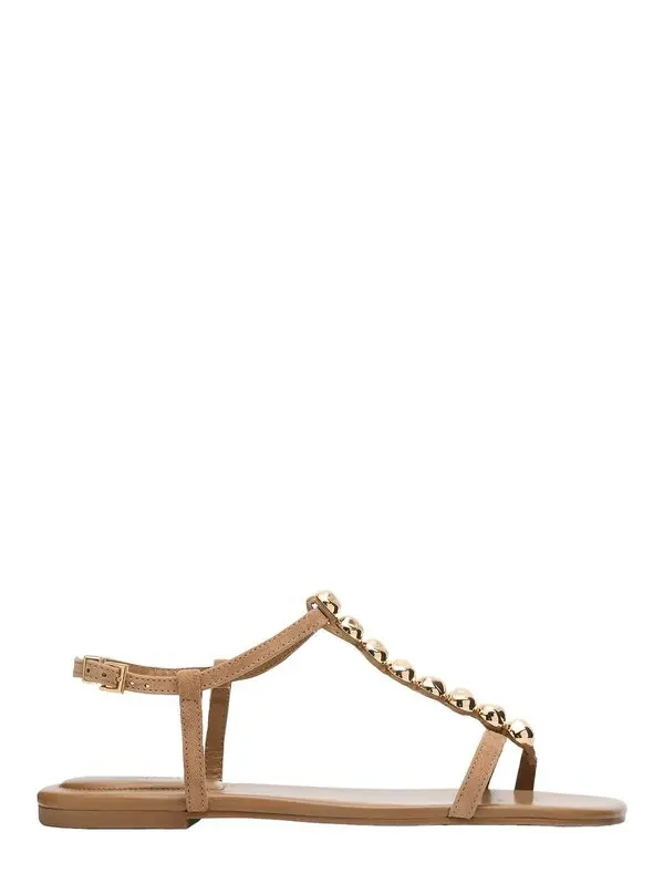 Simkhai Amaya Suede Thong Sandals - Camel