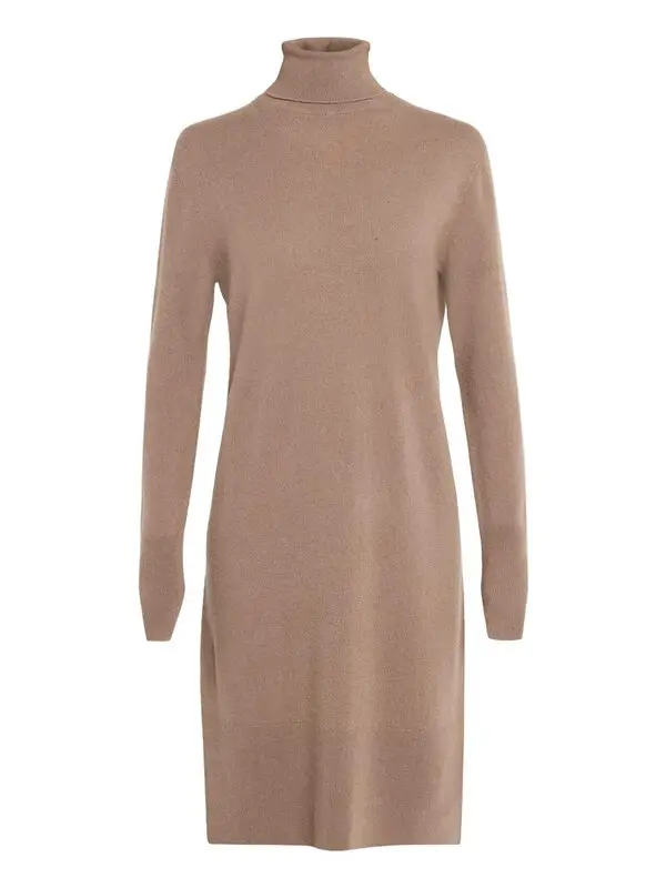 JOSEPH Turtleneck Cashmere Sweater Dress - Mushroom