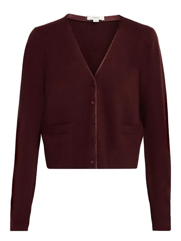 Vince Wool-cashmere Cardigan - Oxblood