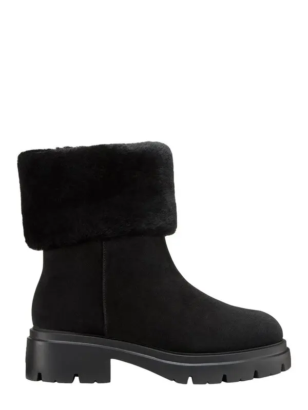STUART WEITZMAN Hudson Shearling-lined Booties - Black