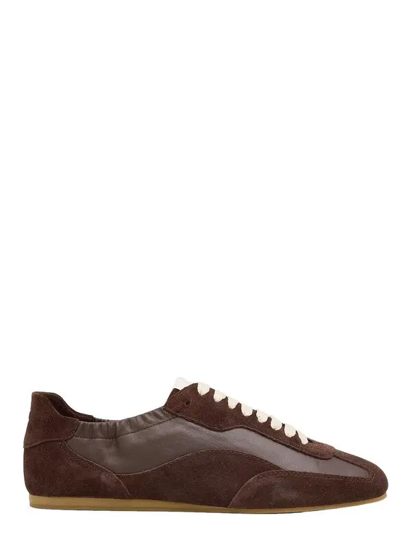 Simkhai Georgie Suede And Leather Low-top Sneakers - Cacao