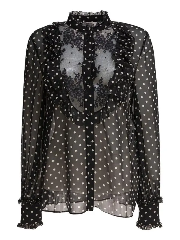 Valentino Garavani Silk Long-sleeved Shirt - Black