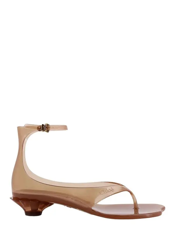 Chloé Tpu Jelly Sandals With Shell Heel - Beige