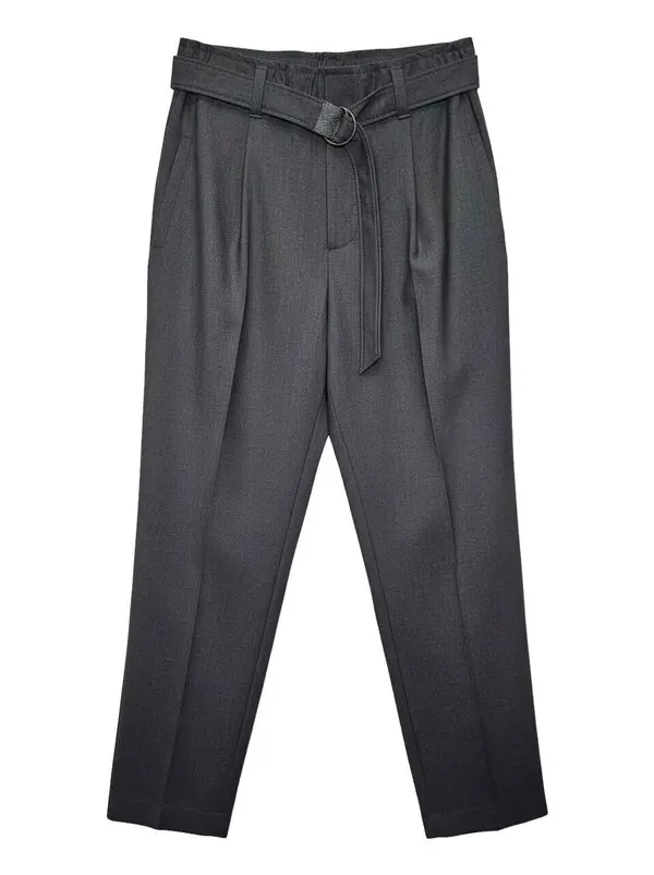 Brunello Cucinelli Belted Trousers - Grey