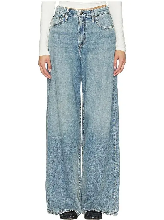 Rag & Bone Featherweight Sofie Full Wide Jeans - Blue