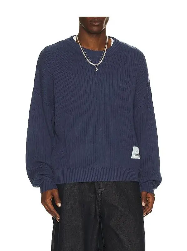 DRMERS CLUB Ribbed Knit Sweater - Blue