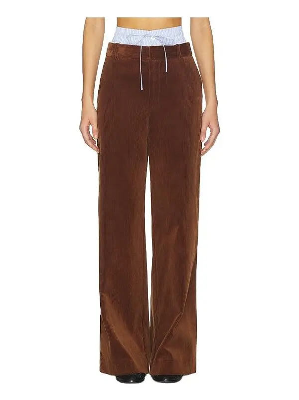 Monse Double Waistband Corduroy Pant - Brown