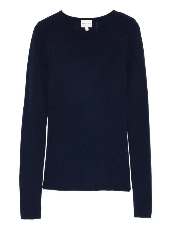 HERSKIND Wool Crewneck Sweater - Blue