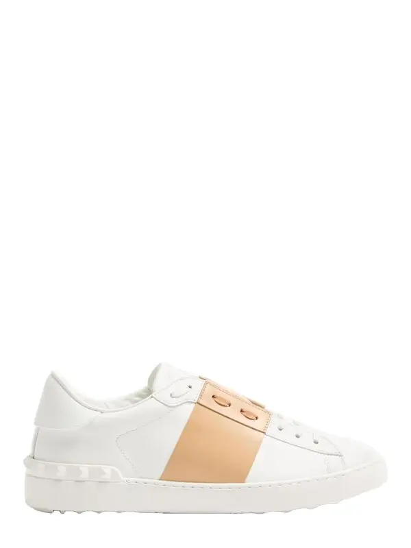 Valentino Garavani Open Leather Sneakers - Beige