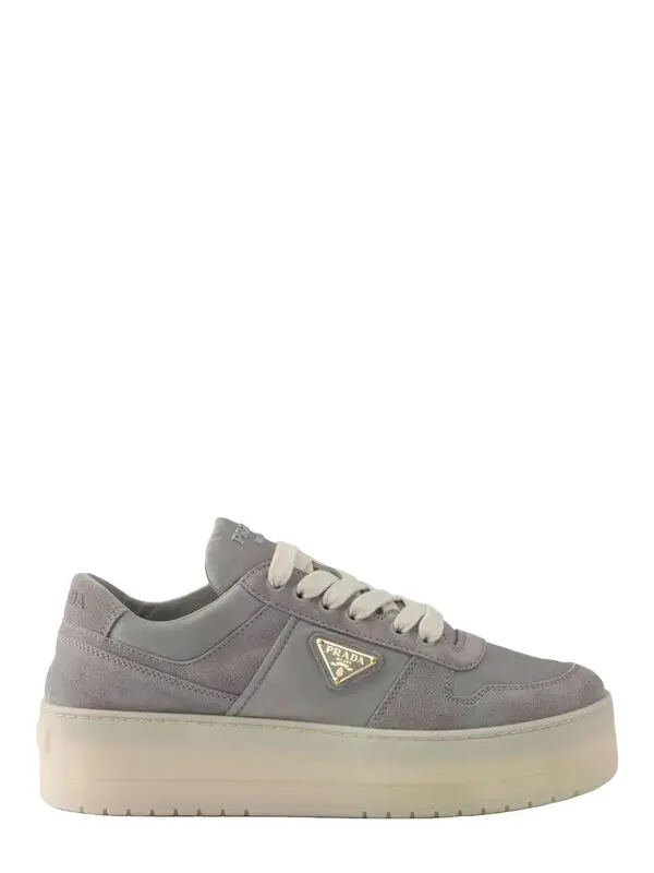 Prada Downtown Suede Platform Sneakers - Grey