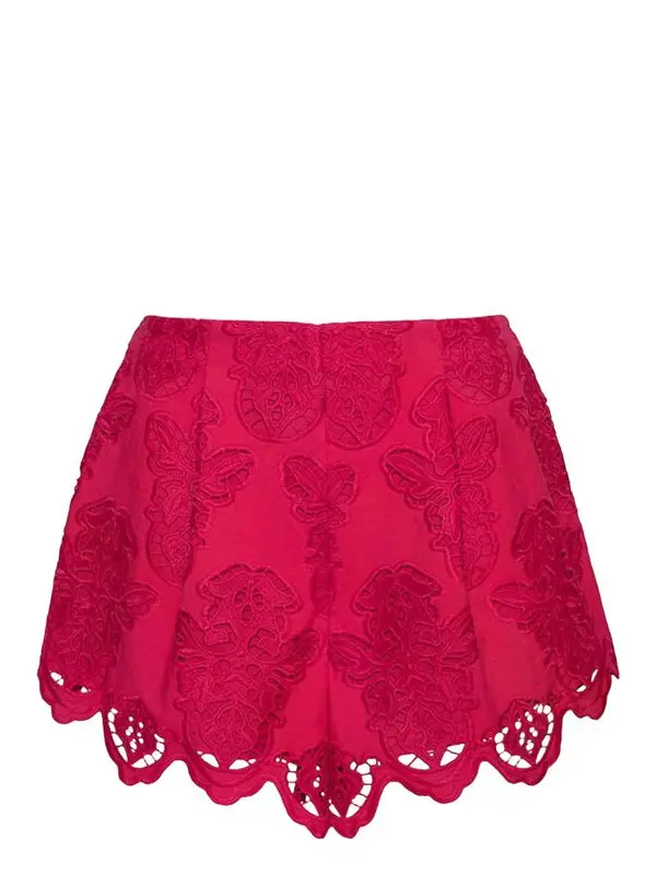 Cara Cara Eyelet-detail Shorts - Red