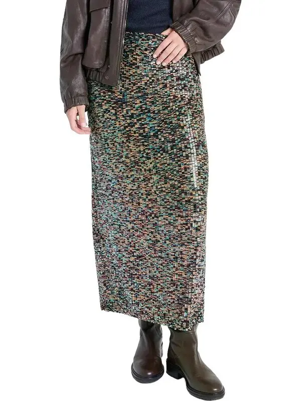 TWP Sylkie Patterned Long Skirt - Brown