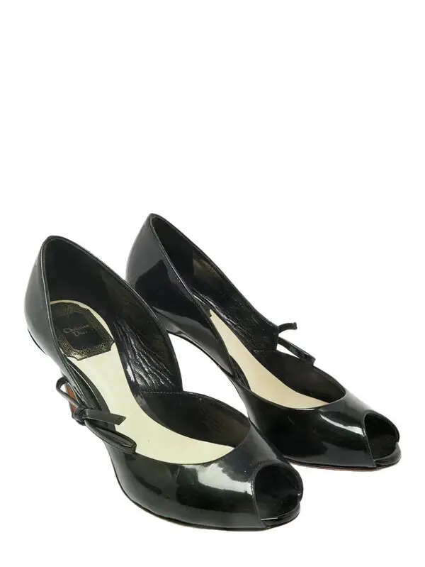 Dior Peep-toe Bow Pumps - Black