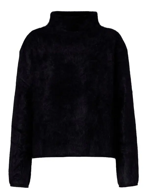 LISA YANG Ribbed Cashmere Mockneck Sweater - Black