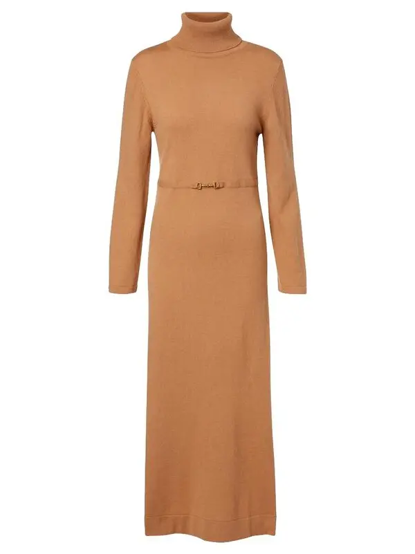 Rixo Elliette Wool And Cashmere Midi Dress - Beige
