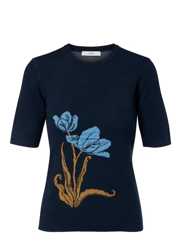 Erdem Floral Jacquard Sweater - Blue