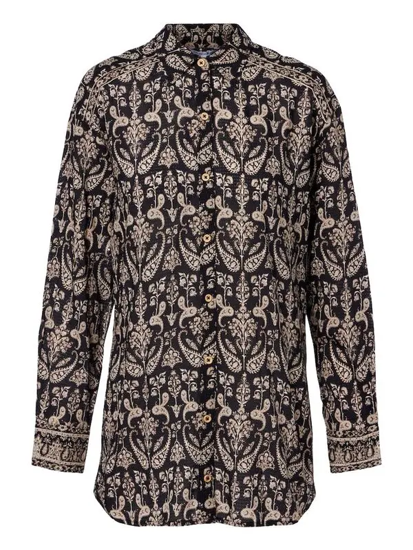 Veronica Beard Lloyd Paisley Shirt - Black