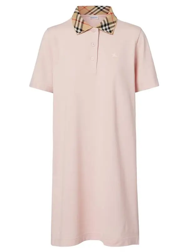 Burberry Check Cotton Polo Dress - Pink