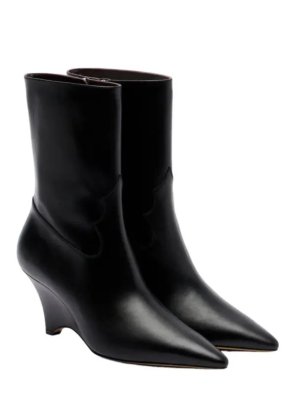 Le Monde Beryl Camille 70 Leather Boots - Black