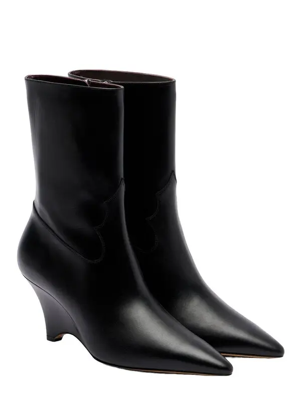 Le Monde Beryl Camille Leather Boots - Black