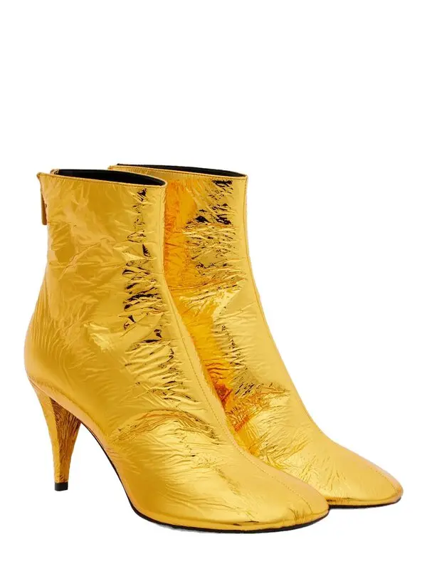 Proenza Schouler Metallic Leather Ankle Boots - Gold