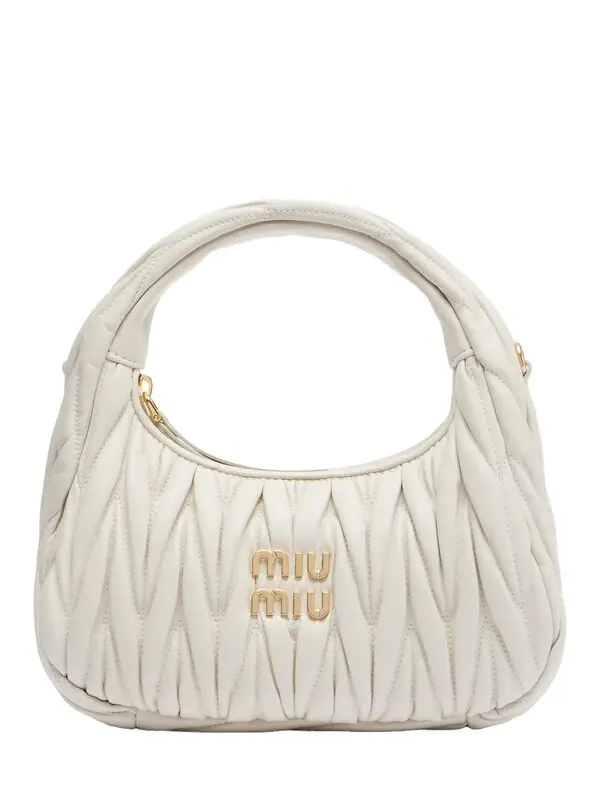 Miu Miu Wander Small Leather Top-handle Bag - White