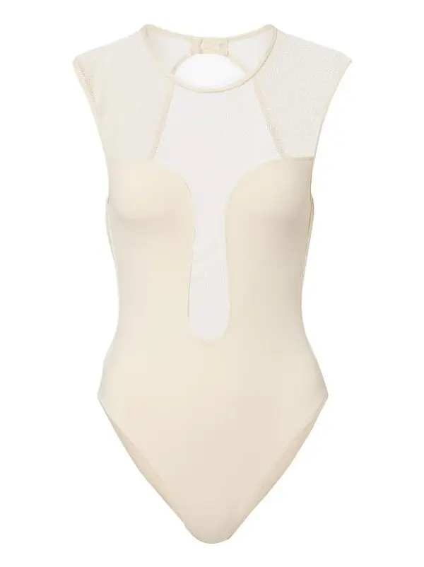 ERES Unique Mesh-trimmed Swimsuit - White