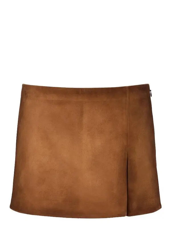 Miu Miu Mini Suede Skirt - Brown