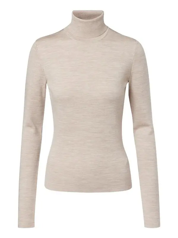 Gabriela Hearst Wool, Cashmere, And Silk Turtleneck Top - Beige