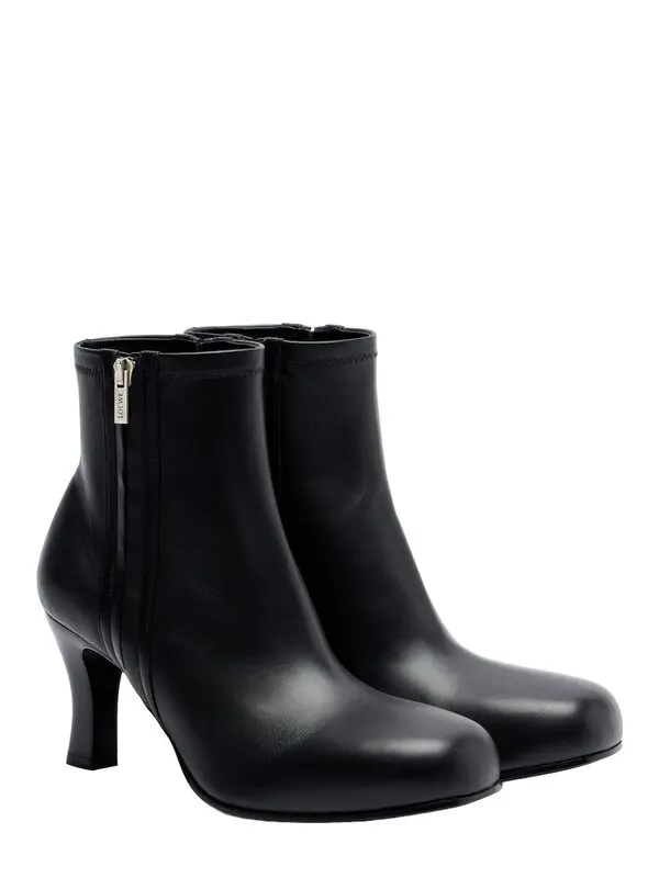 Loewe Bobine 90 Leather Ankle Boots - Black