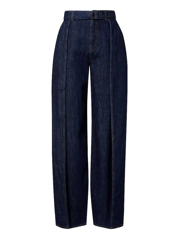 Loewe Belted High-rise Wide-leg Jeans - Blue