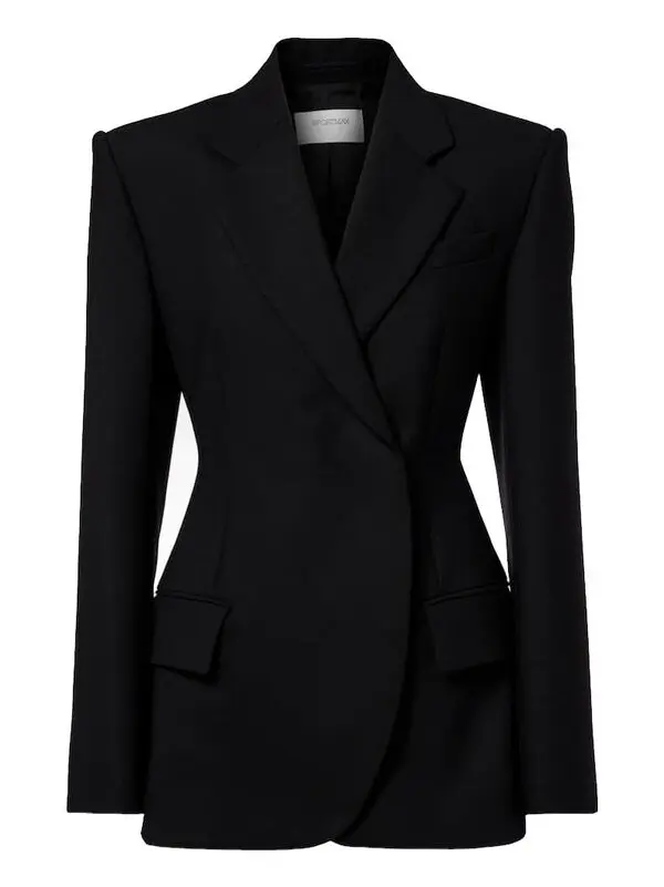 Sportmax Double-breasted Peplum Blazer - Black
