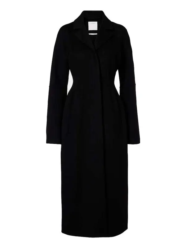 Sportmax Virgin Wool Peplum Coat - Black
