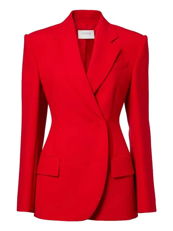 Sportmax Double-breasted Peplum Blazer - Red