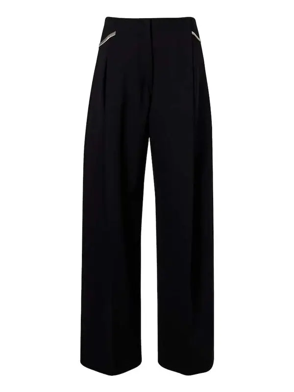 Sportmax Pleated Low-rise Wide-leg Trousers - Black