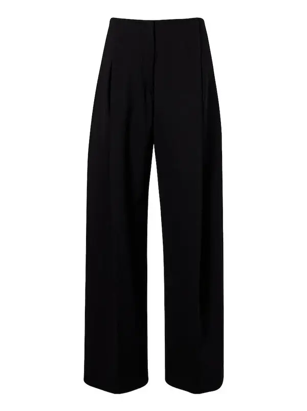 Sportmax Pleated Low-rise Wide-leg Trousers - Black