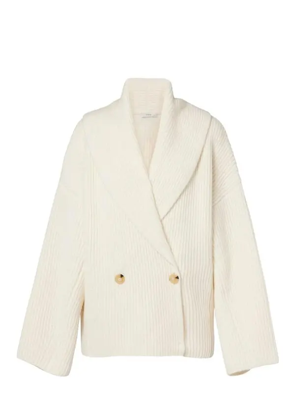 Vince Ribbed Wool-blend Jacket - White