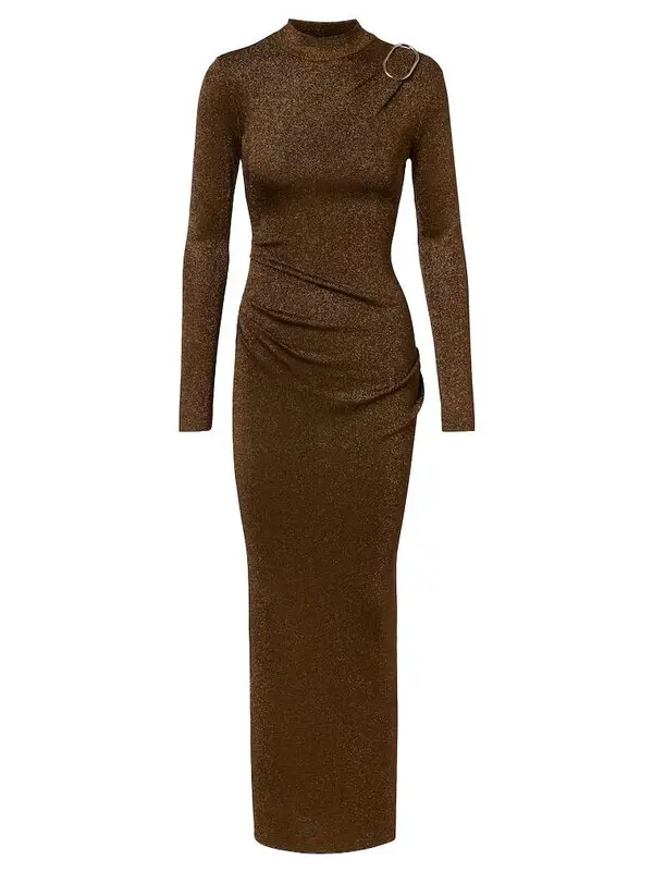 Roland Mouret Knitted Lamé Maxi Dress - Green