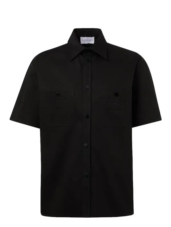 Givenchy Cotton Twill Bowling Shirt - Black