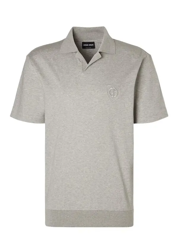 Giorgio Armani Cotton Jersey Polo Shirt - Grey
