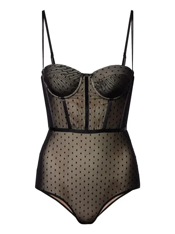 Zimmermann Dot Mesh Bodysuit - Black