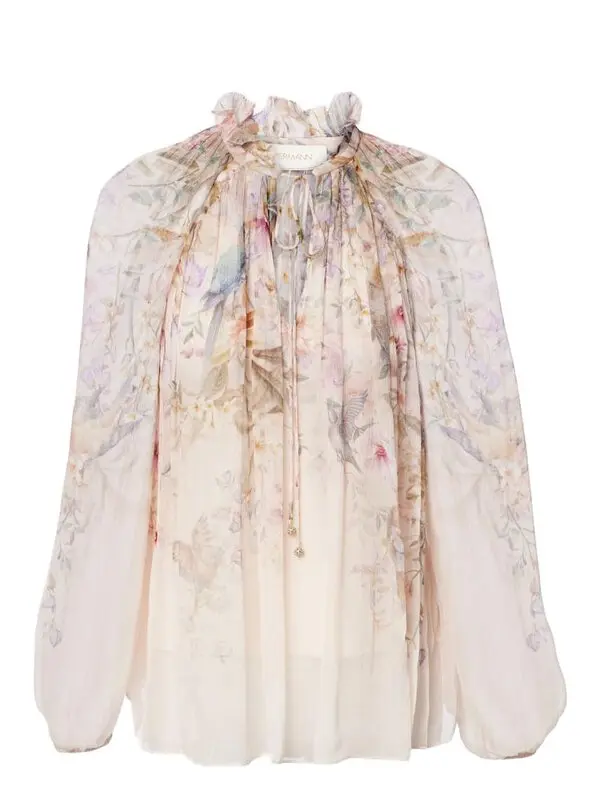 Zimmermann Rebellion Printed Blouse - Beige
