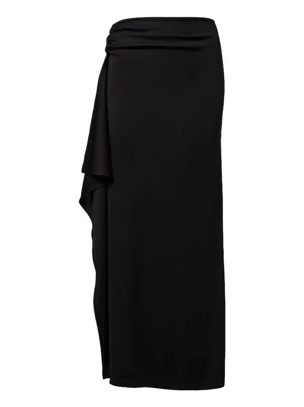 Christopher Esber Asymmetric Draped Jersey Maxi Skirt - Black