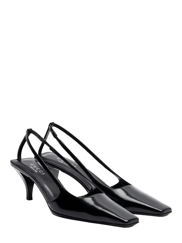 Gucci Leather Slingback Pumps - Black