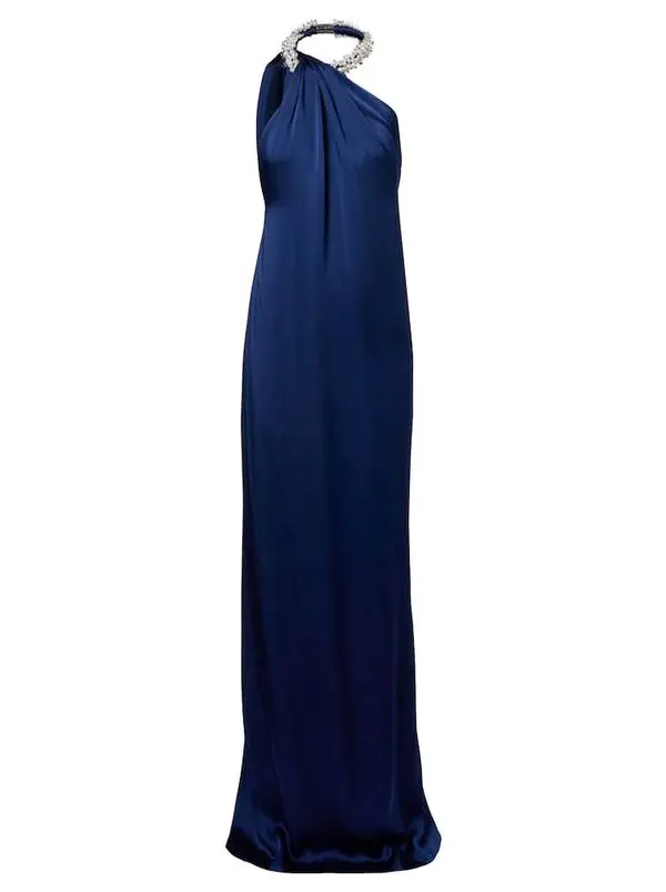 Stella McCartney Embellished Satin Gown - Blue