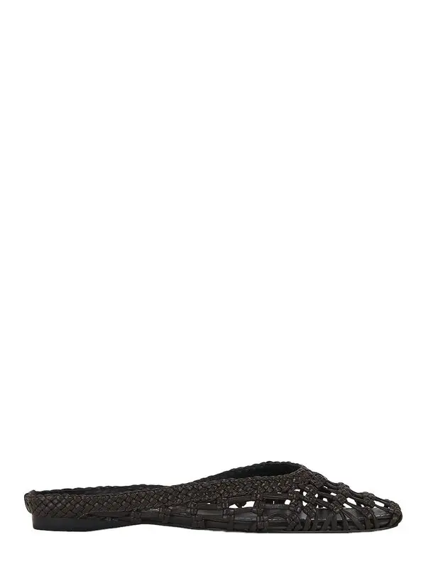 Staud Otto Hand-knotted Flat Mule - Espresso