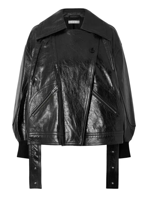 Co Engineered Double-breasted Leather Jacket - Black