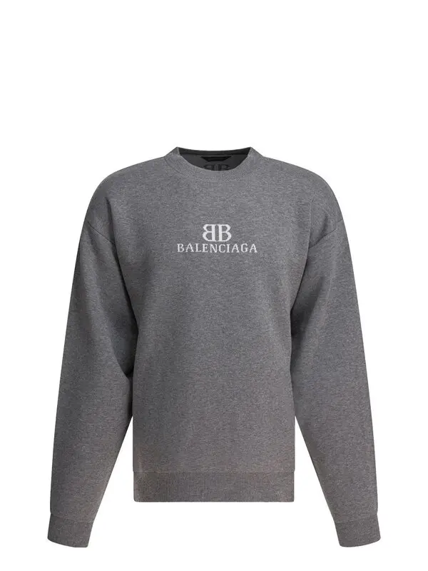 Balenciaga Cotton Crewneck Sweatshirt - Grey