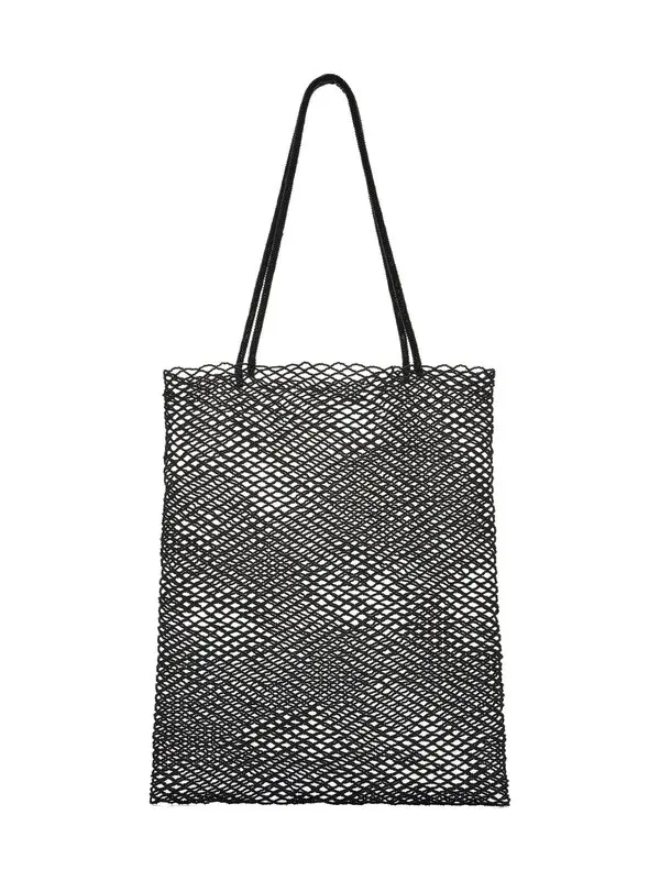 CORDERA Handmade Beaded Tote Bag - Black
